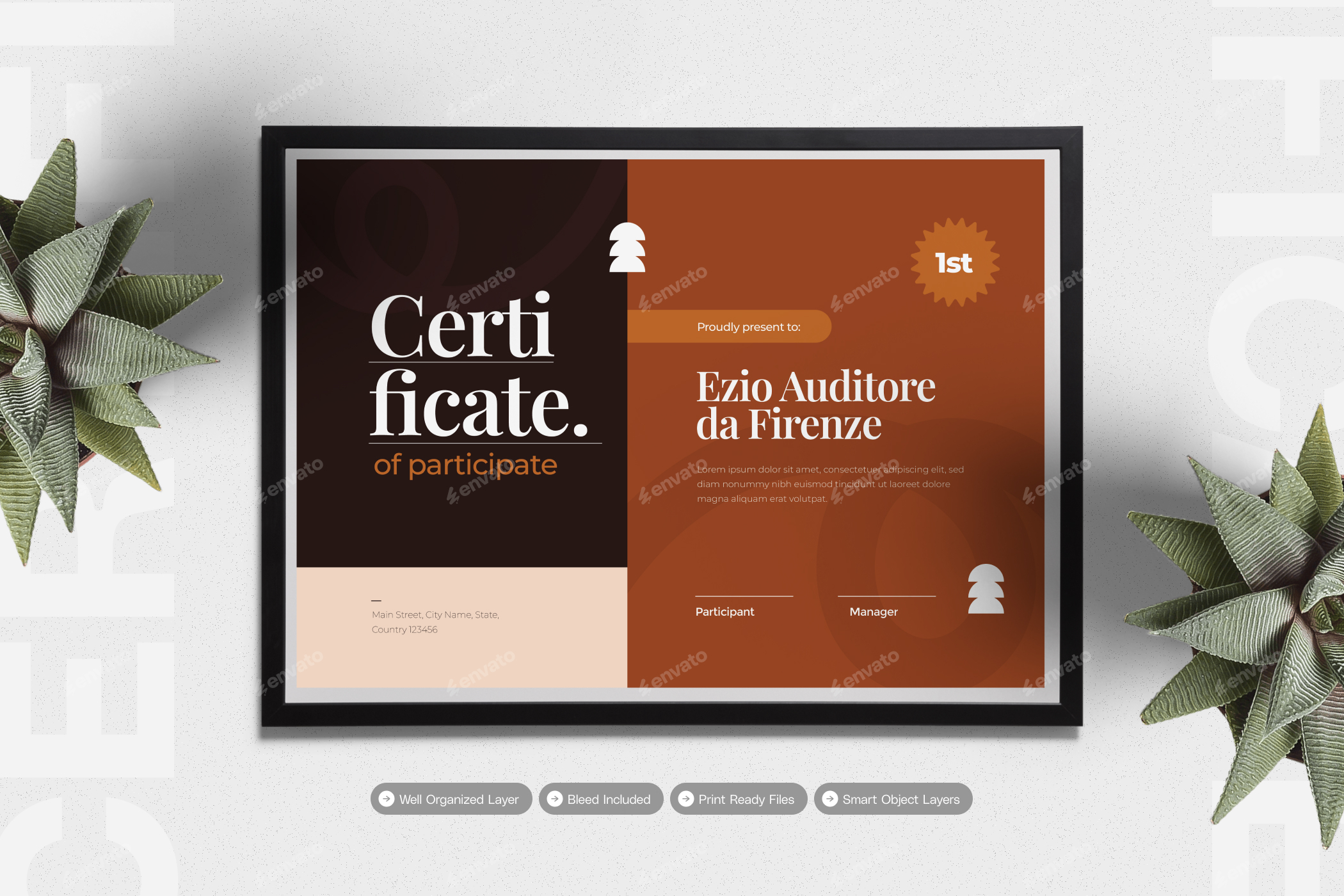 Brown Flow - Certificate, Print Templates | GraphicRiver
