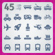 45 AI and PSD Transport strict Icons, Icons | GraphicRiver