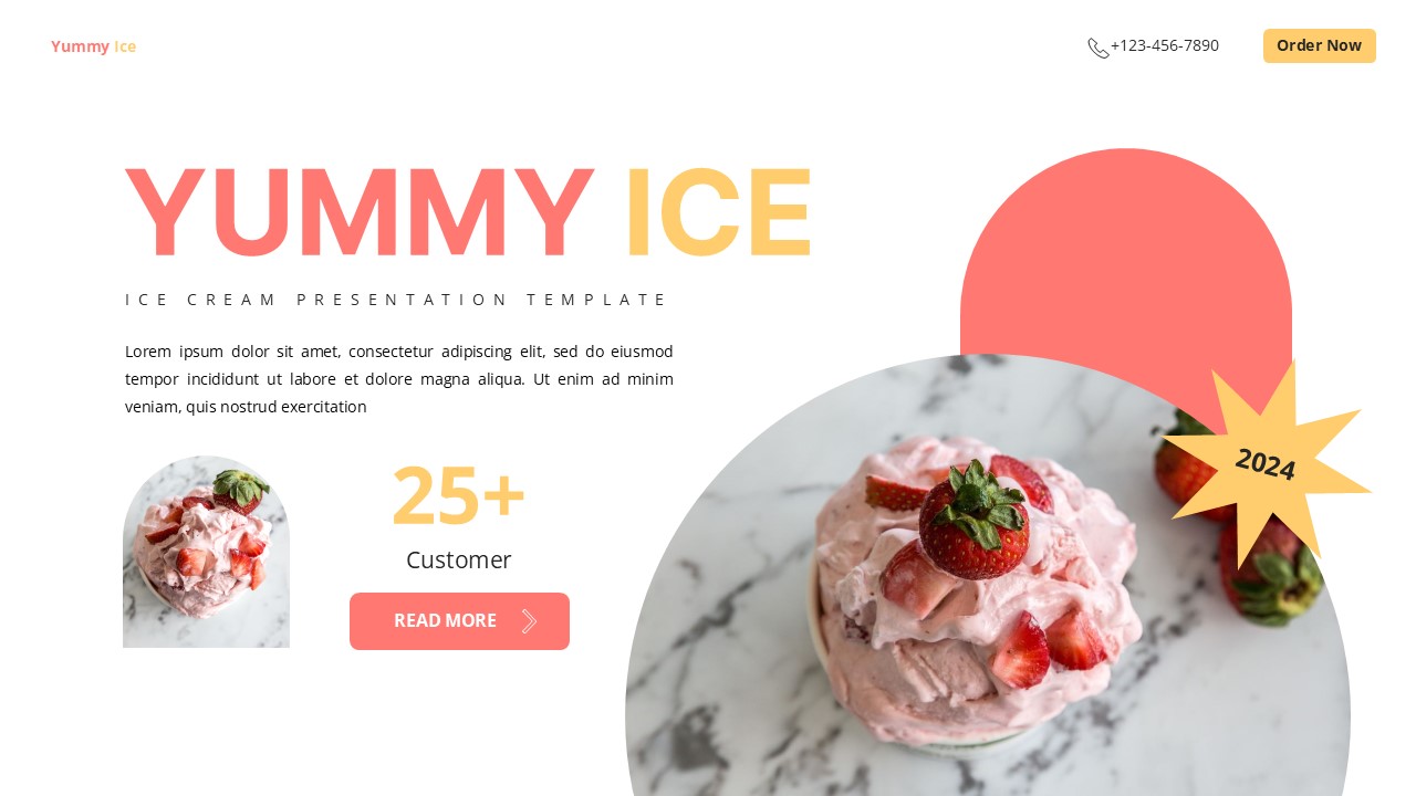 Yummy Ice - Ice Cream Google Slide Templates, Presentation Templates