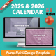 2025 and 2026 Calendar PowerPoint Design Template, Presentation Templates