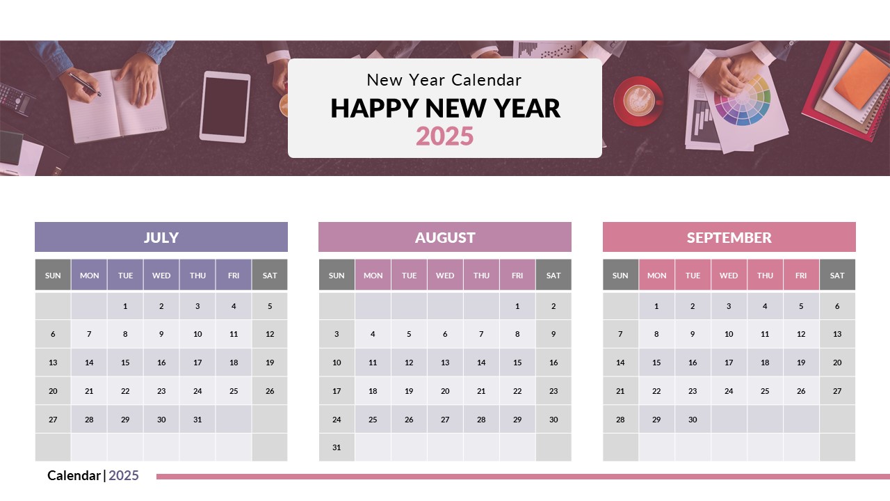 2025 and 2026 Calendar PowerPoint Design Template, Presentation Templates
