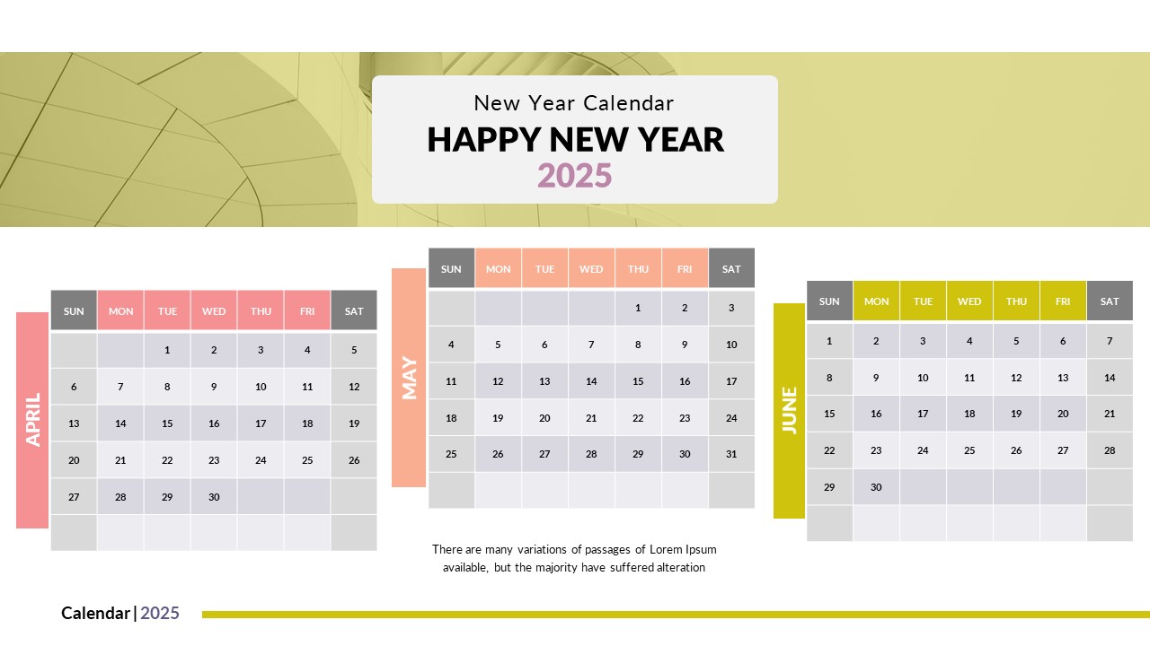 2025 and 2026 Calendar PowerPoint Design Template, Presentation Templates