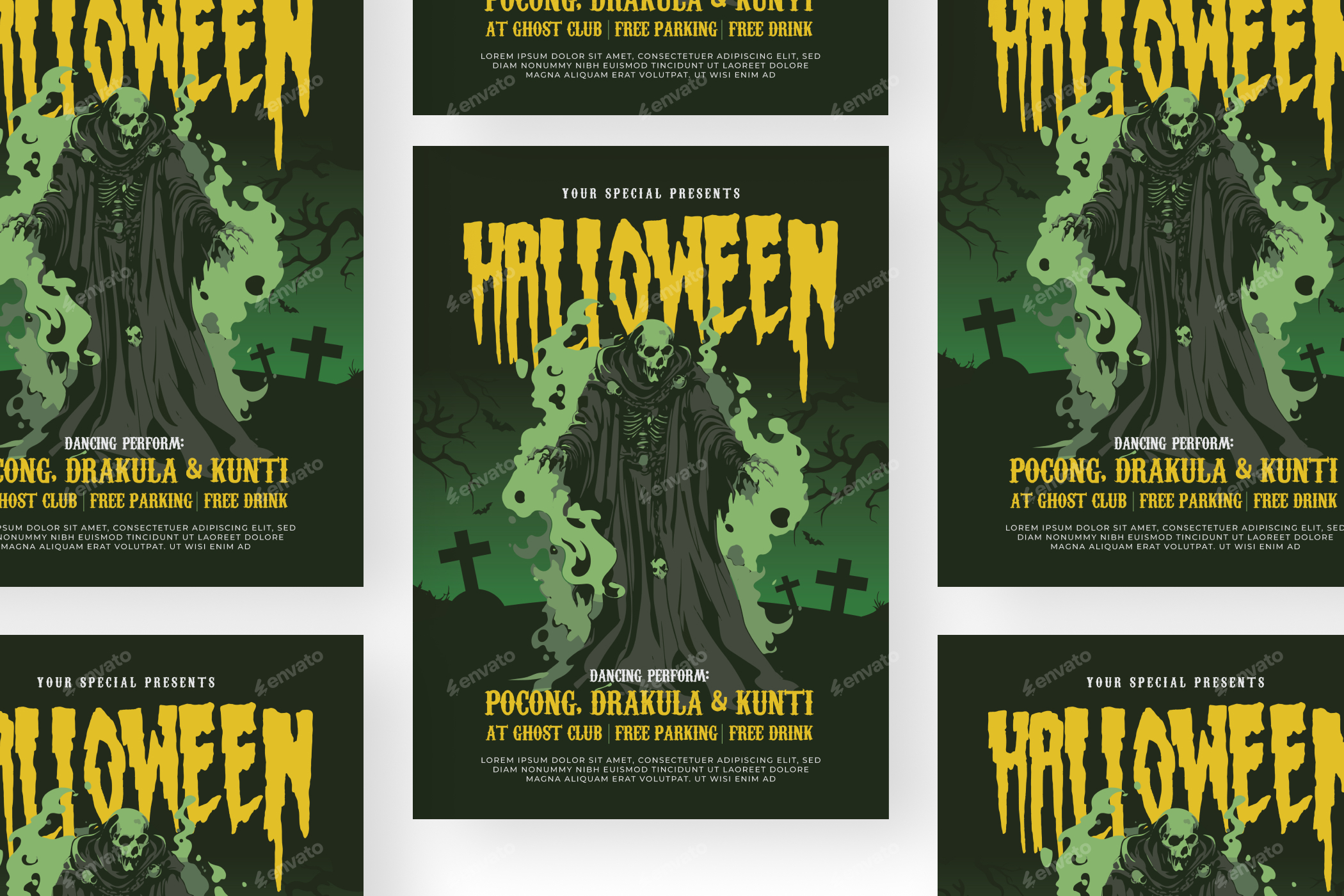 Halloween Ghost - Flyer Set, Print Templates | GraphicRiver