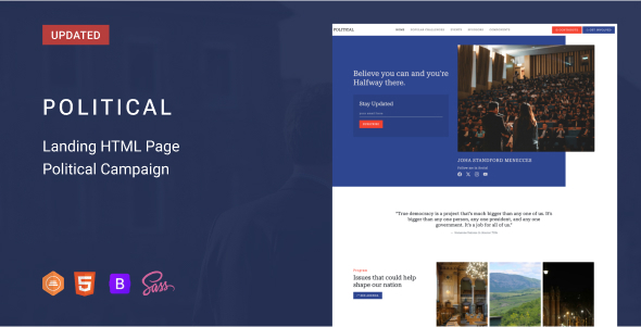 Political Candidate Html Landing Page by iwthemes | ThemeForest