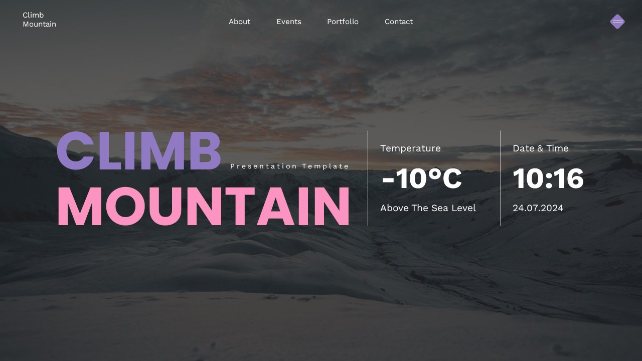Climb Mountain - Mountain Powerpoint Templates, Presentation Templates