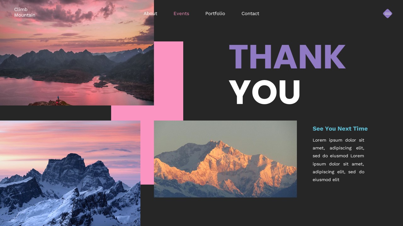 Climb Mountain - Mountain Google Slide Templates, Presentation Templates