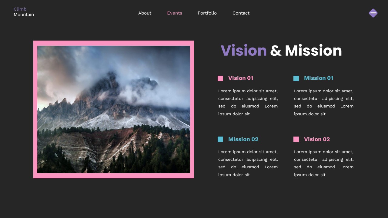 Climb Mountain - Mountain Google Slide Templates, Presentation Templates