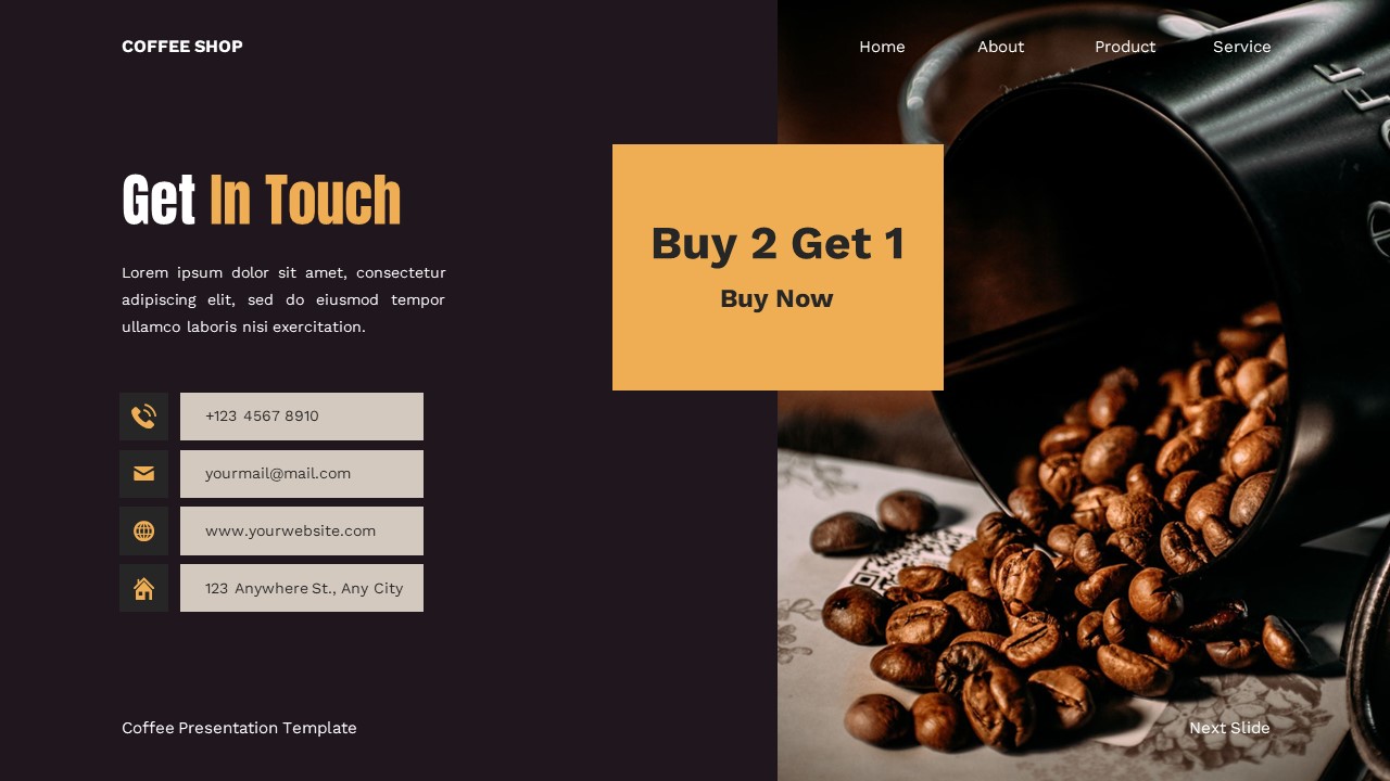 Coffee Shop - Coffee Google Slide Templates, Presentation Templates