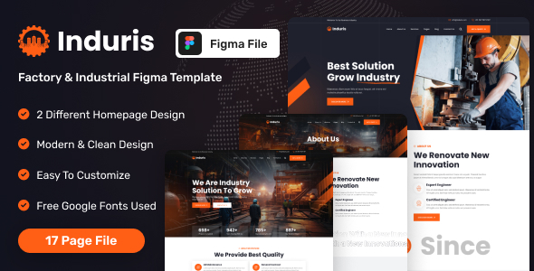 Induris - Factory & Industrial Figma Template by GeekCodeLab | ThemeForest