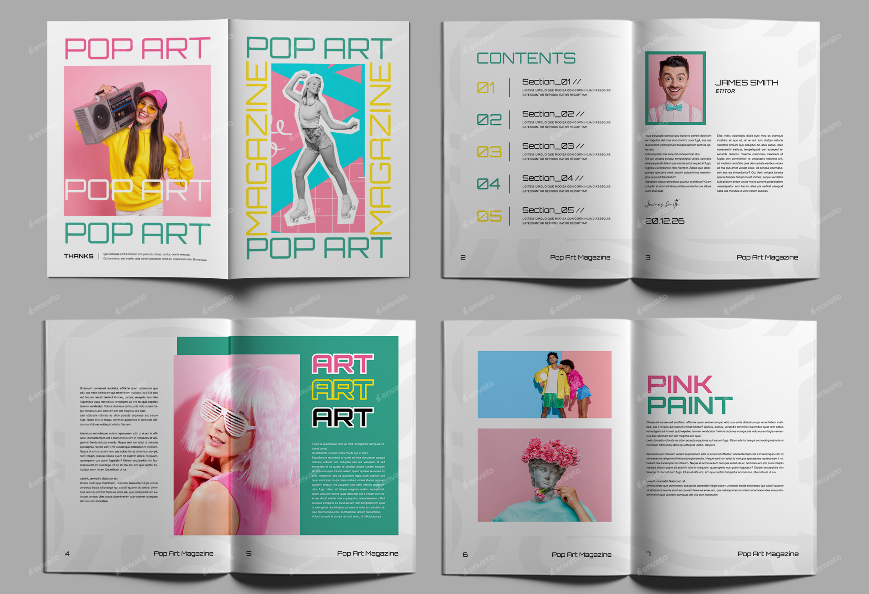 Pop Art Magazine Template, Print Templates | GraphicRiver