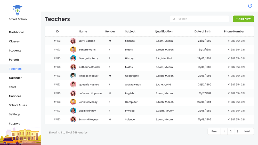 7 App Template| Students' Dashboard | School Bus Tracking| School ...