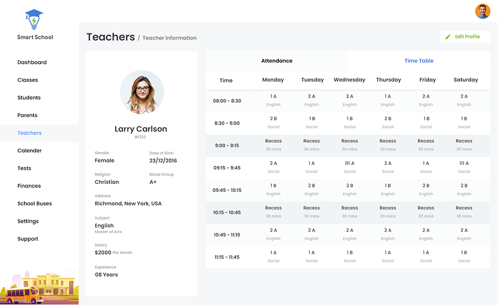 7 App Template| Students' Dashboard | School Bus Tracking| School ...