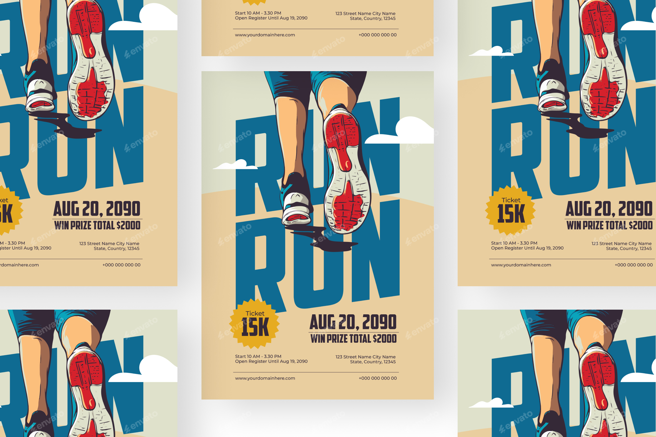 Running Event - Flyer Set, Print Templates | GraphicRiver