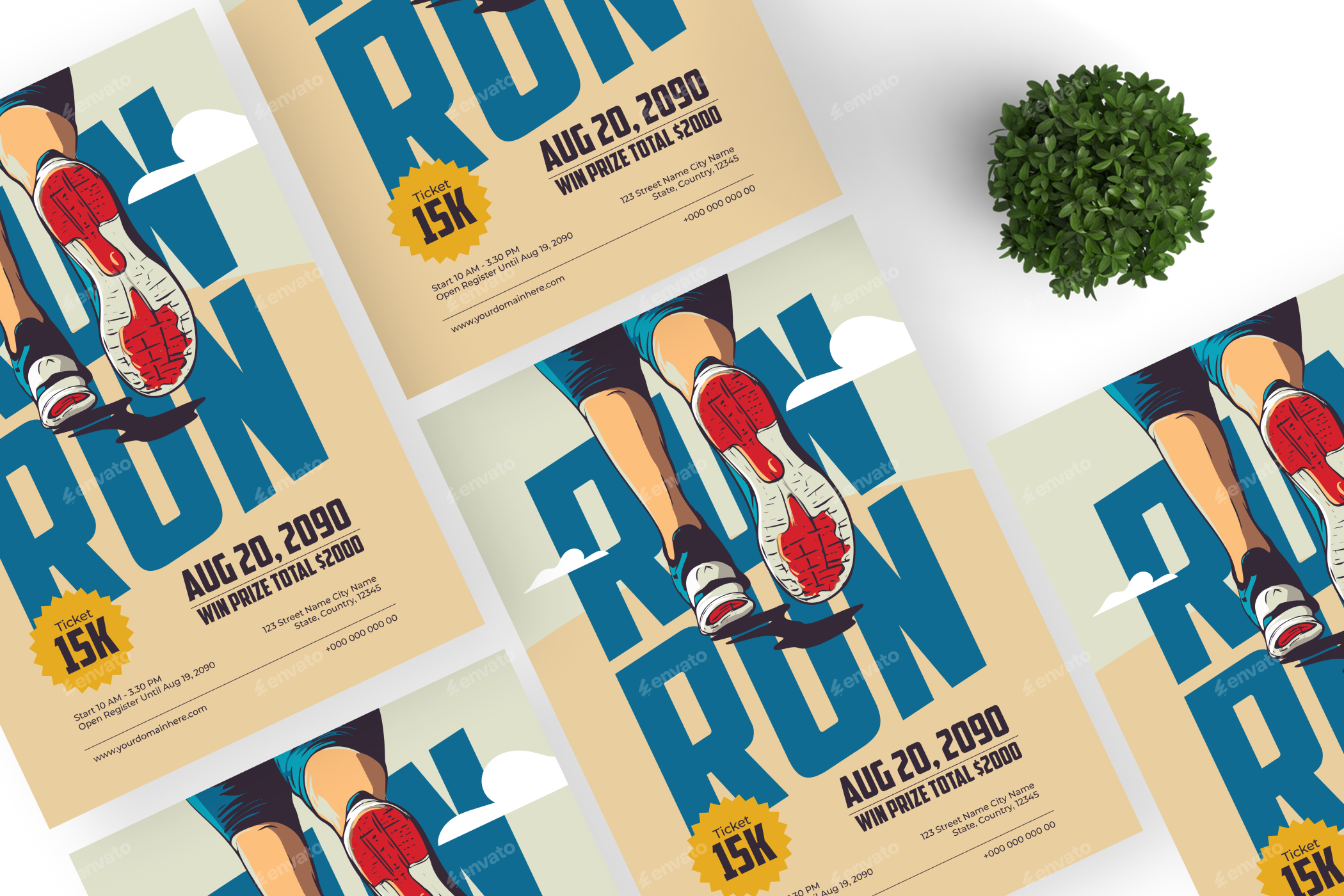 Running Event - Flyer Set, Print Templates | GraphicRiver