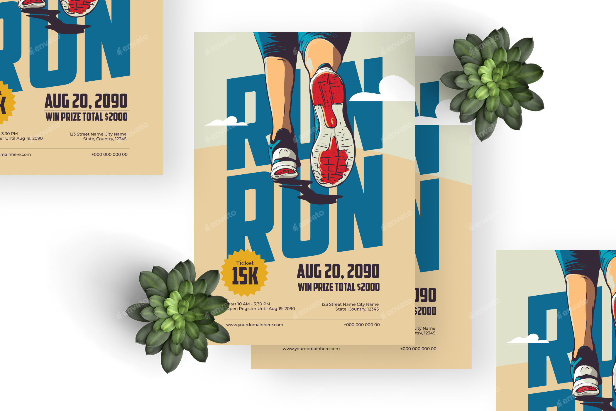 Running Event - Flyer Set, Print Templates | GraphicRiver