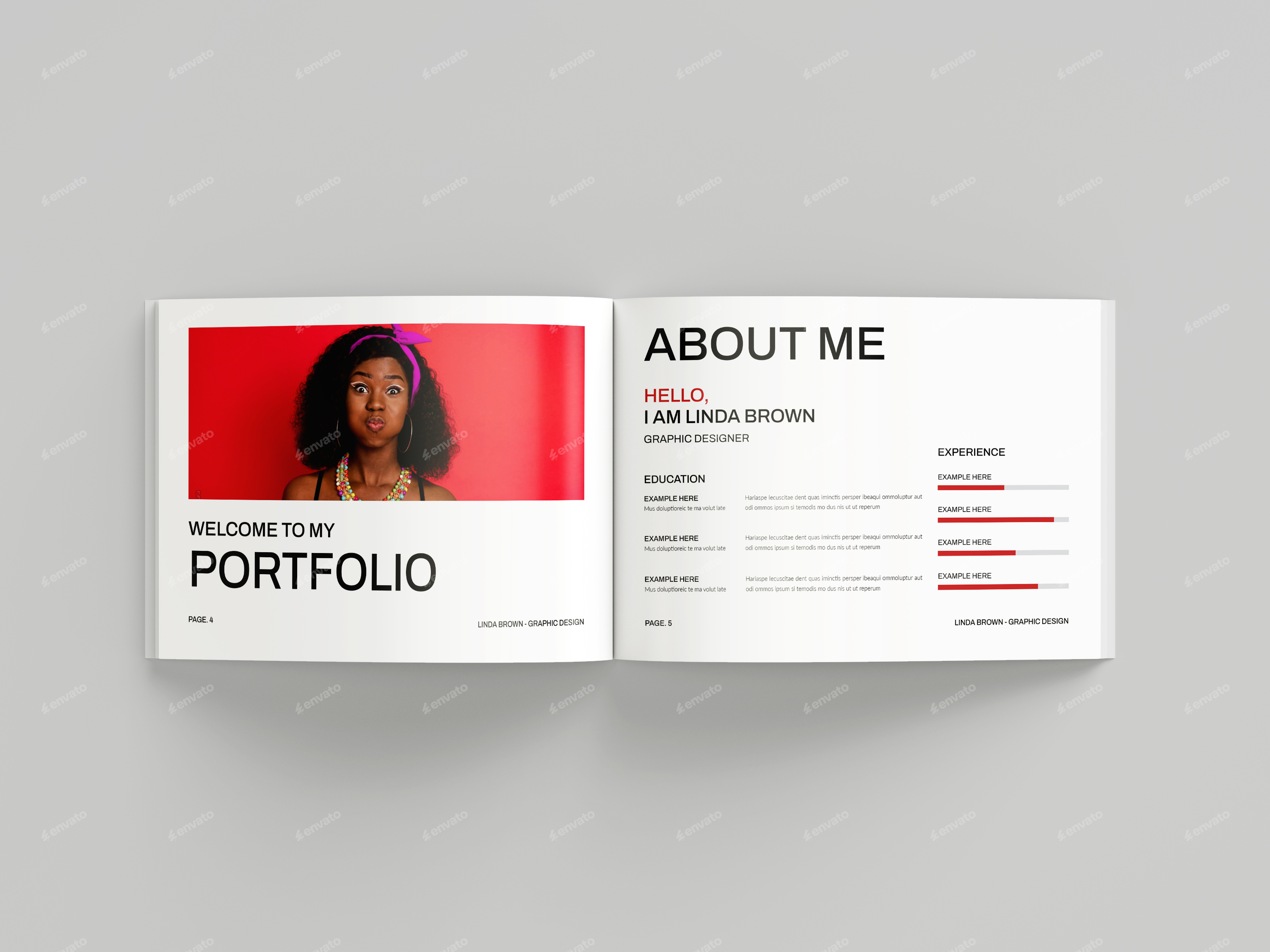Colorful Portfolio Layout Template Landscape, Print Templates ...