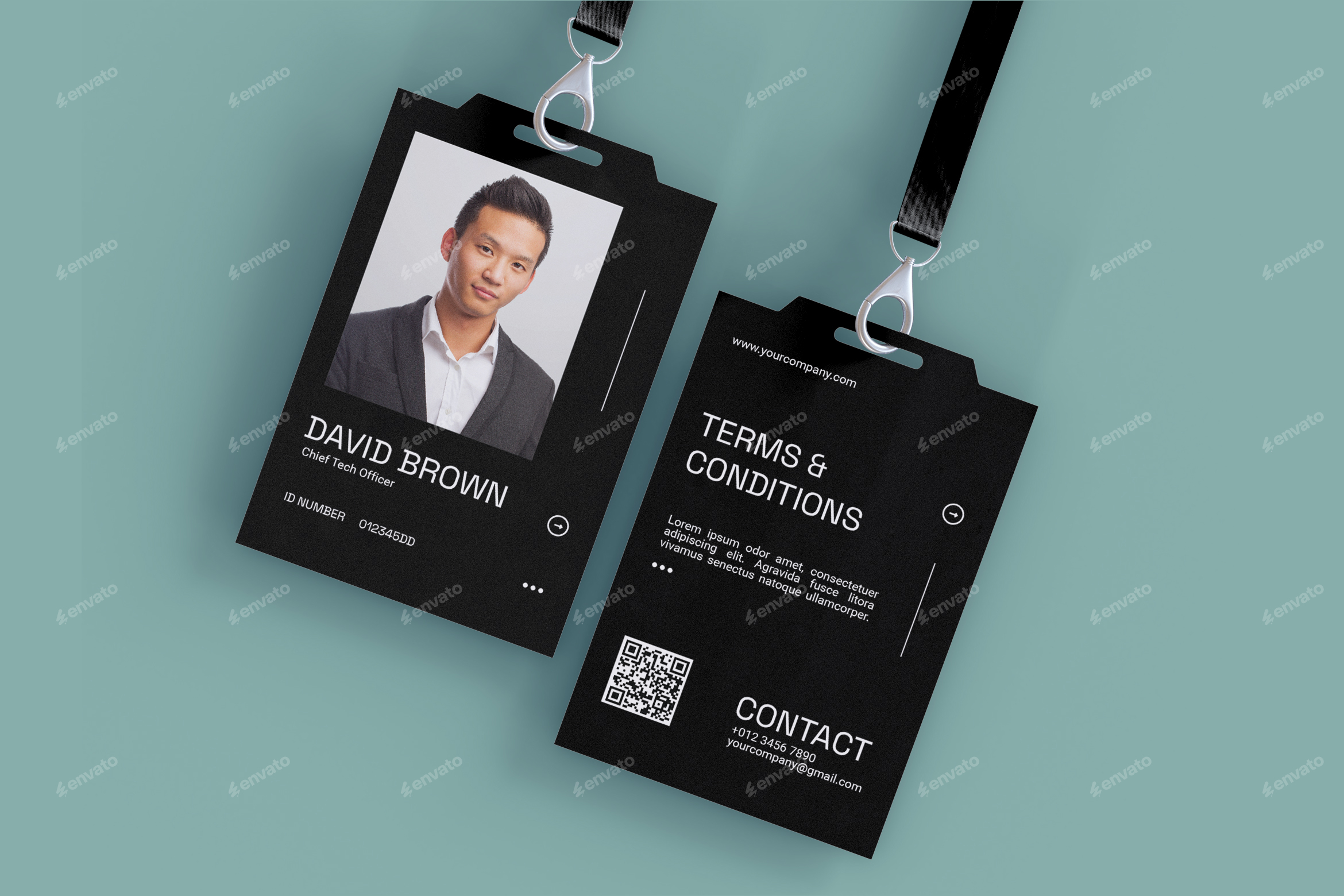 Black White Minimalist Tech Company Id Card, Print Templates | GraphicRiver