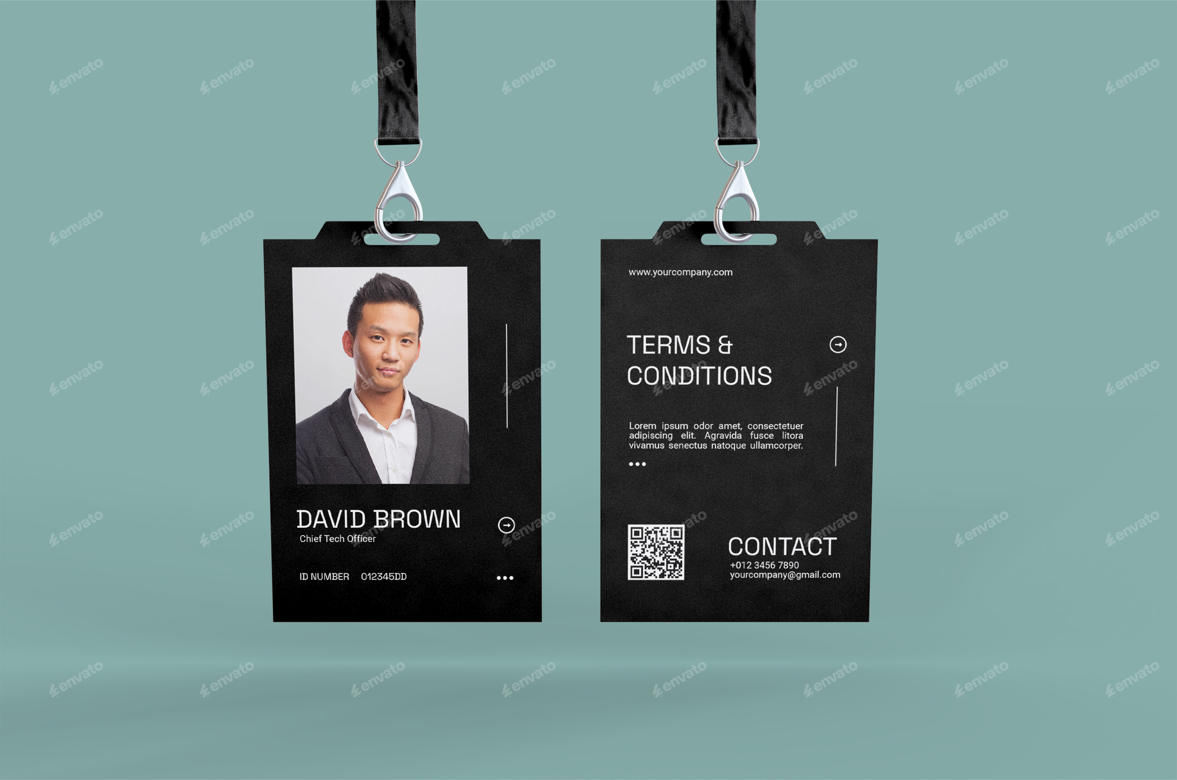 Black White Minimalist Tech Company Id Card, Print Templates | GraphicRiver