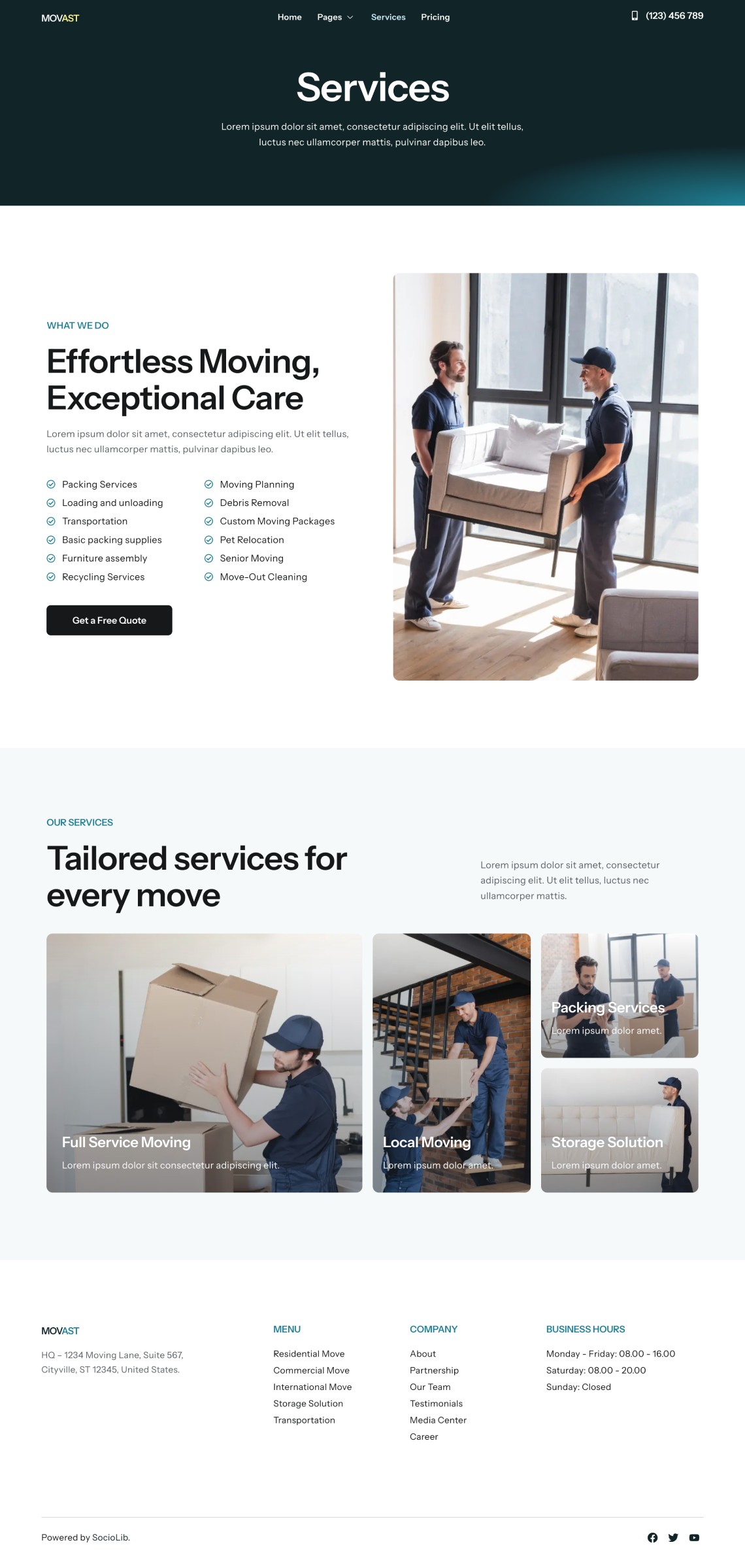 Movast - Moving & Relocation Services Elementor Template Kit by sociolib