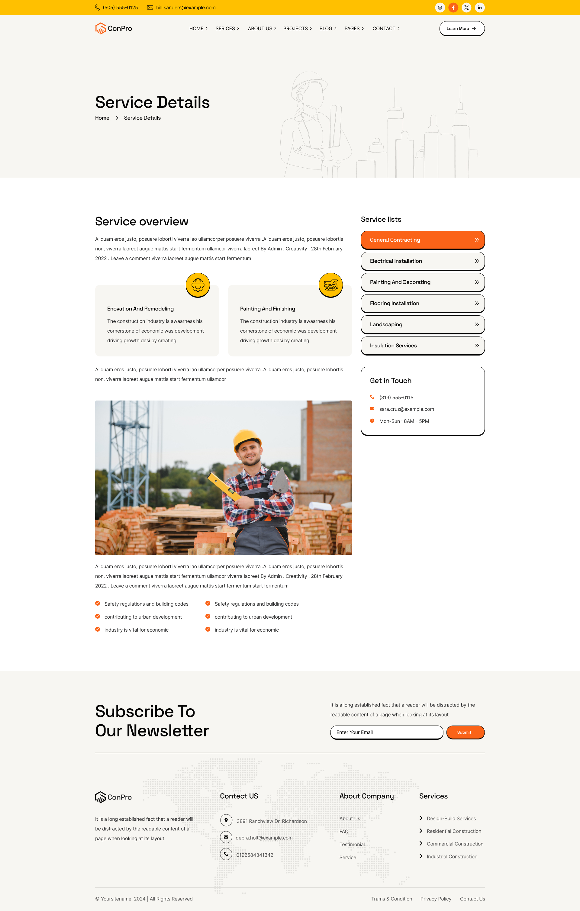 ConPro - Construction Figma Template by Mugli | ThemeForest
