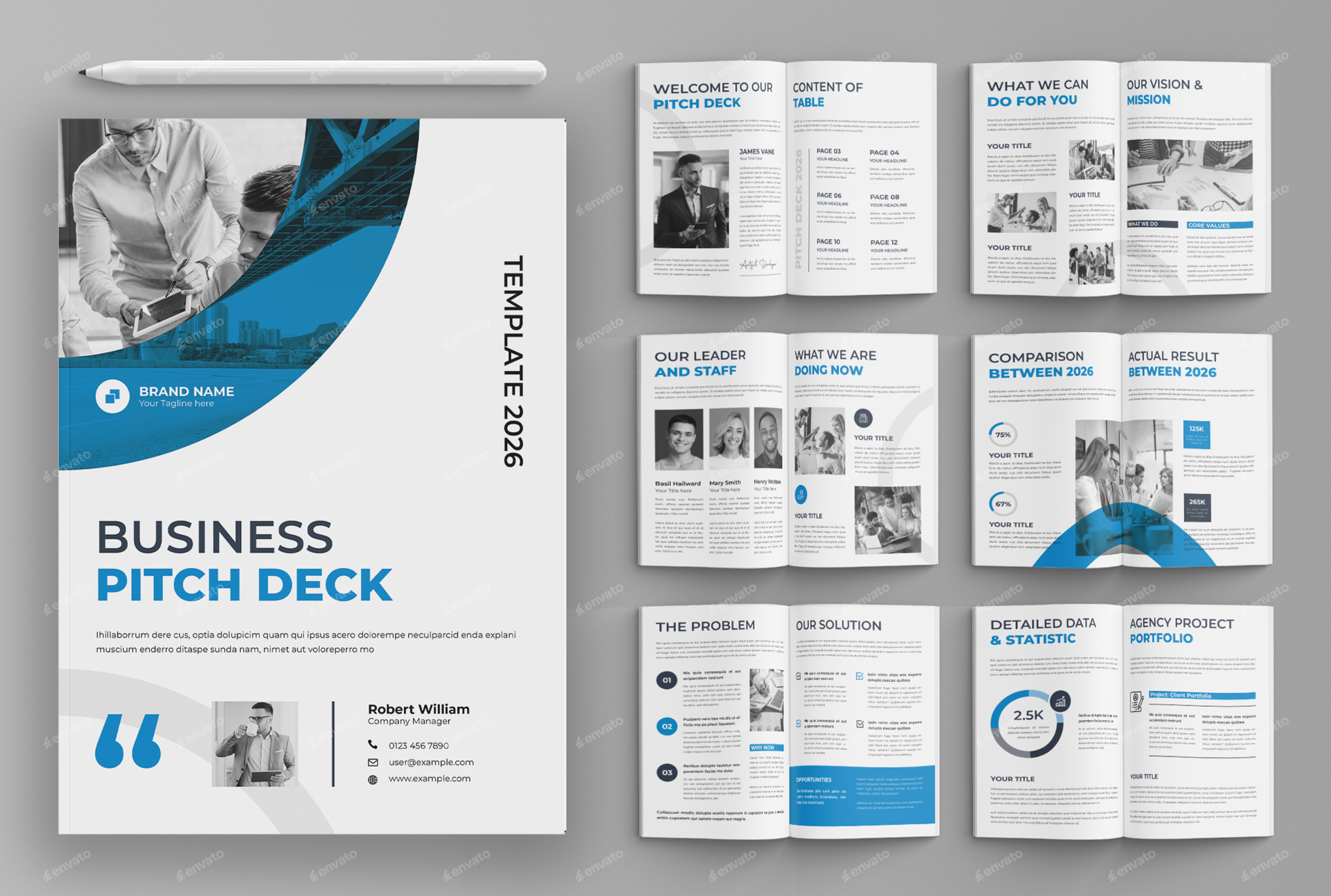 Business Pitch Deck Brochure Layout, Print Templates | GraphicRiver