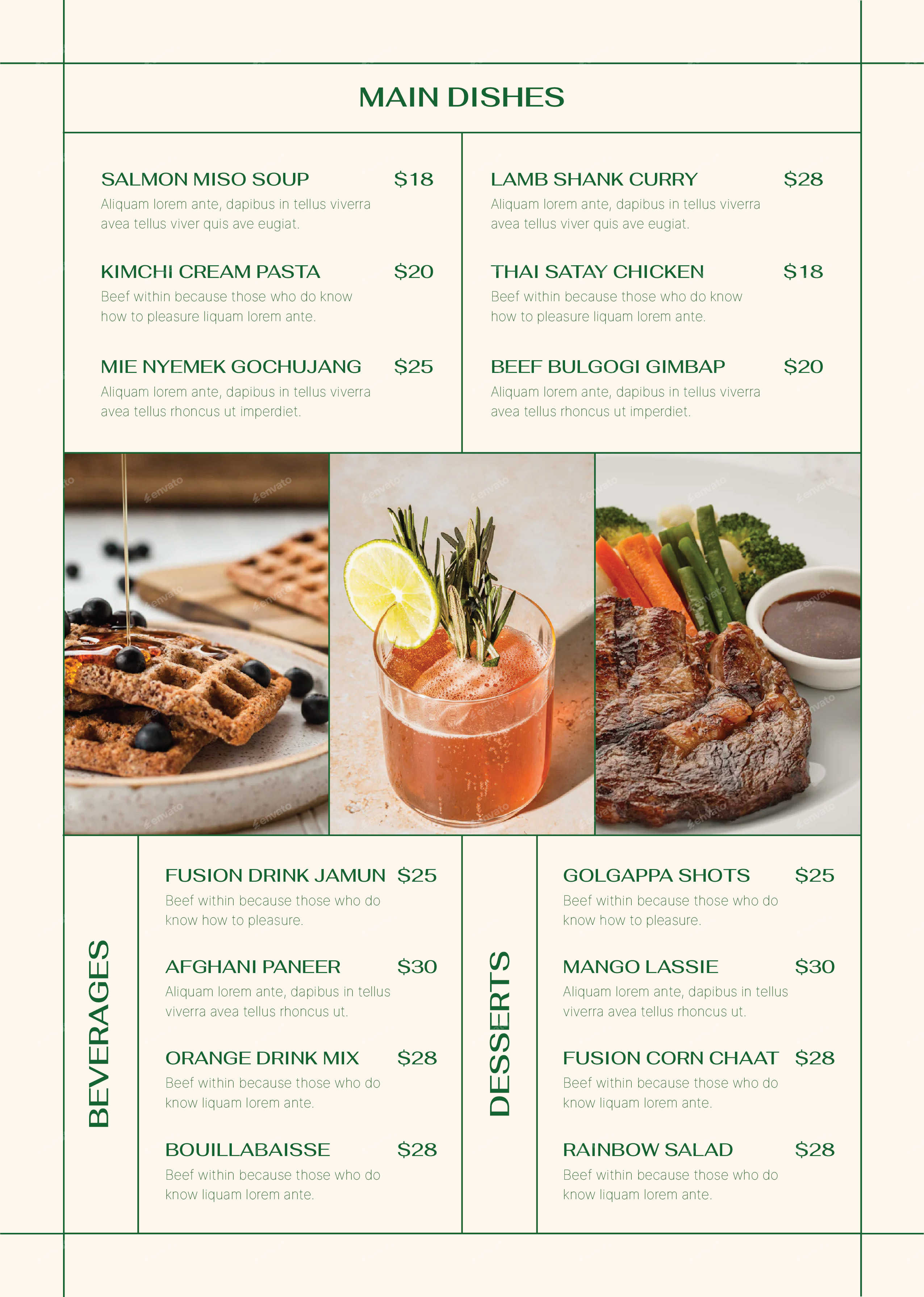 Minimal Asian Fusion Menu, Print Templates | GraphicRiver