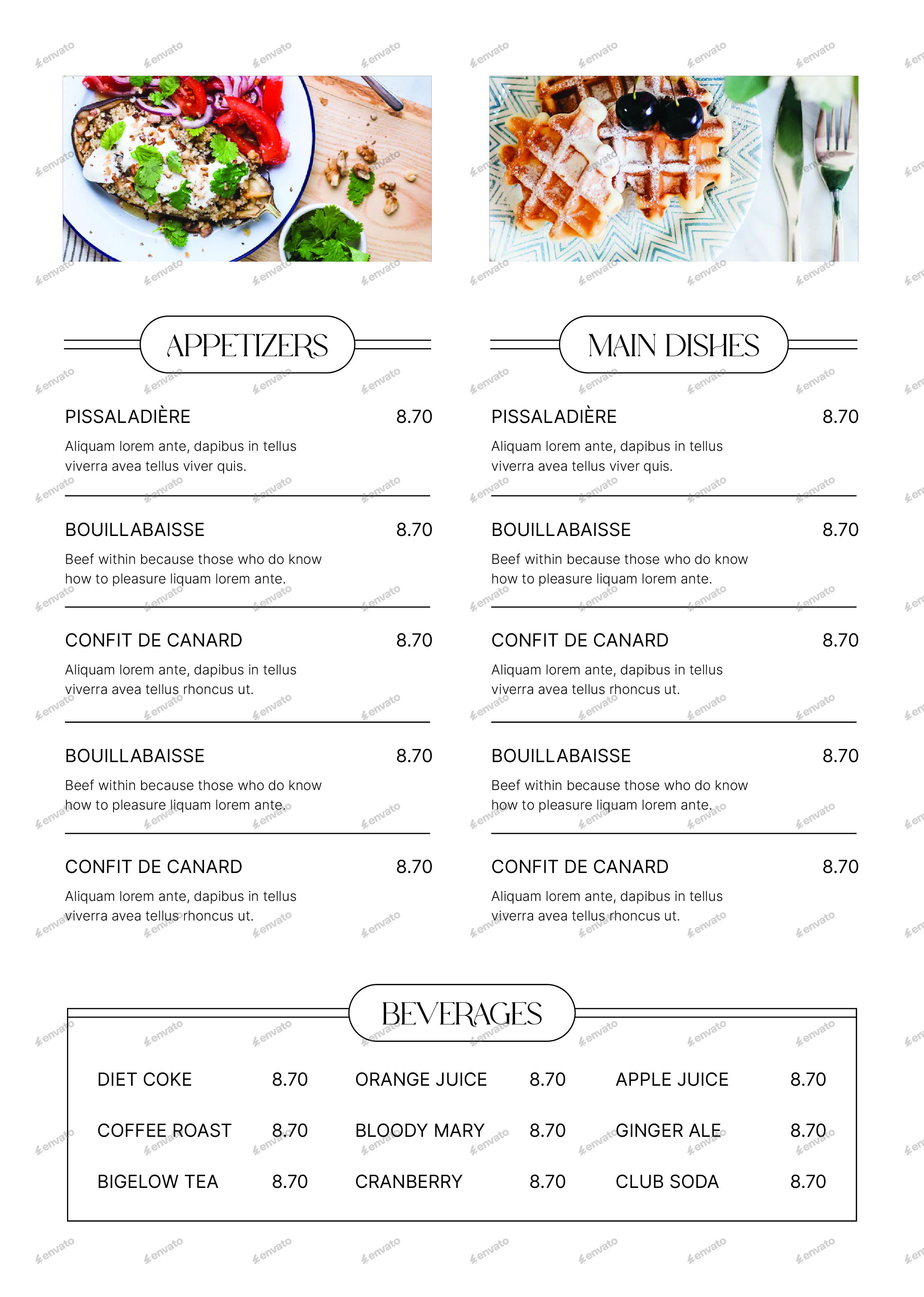American Dinner Menu, Print Templates | GraphicRiver