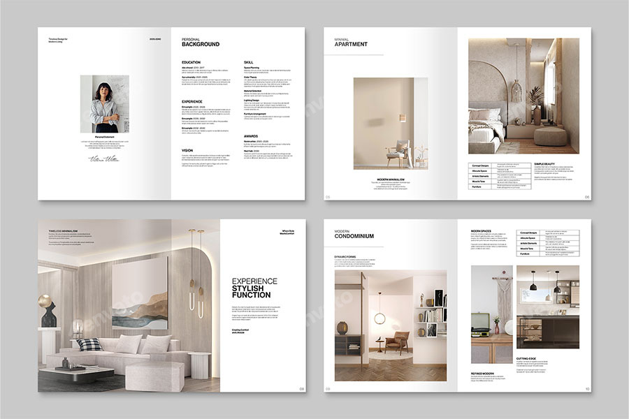 Interior Design Portfolio Template, Print Templates | GraphicRiver
