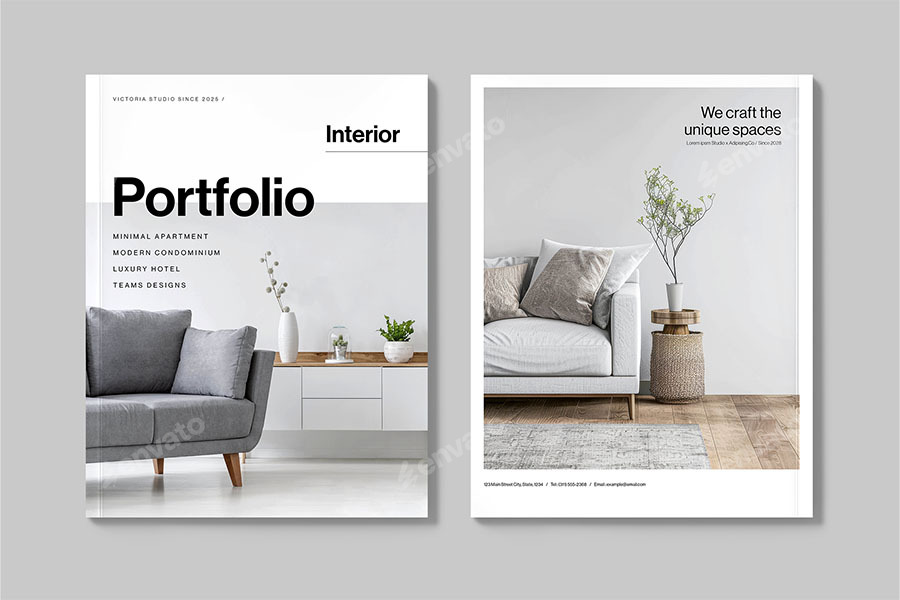 Interior Design Portfolio Template, Print Templates | GraphicRiver