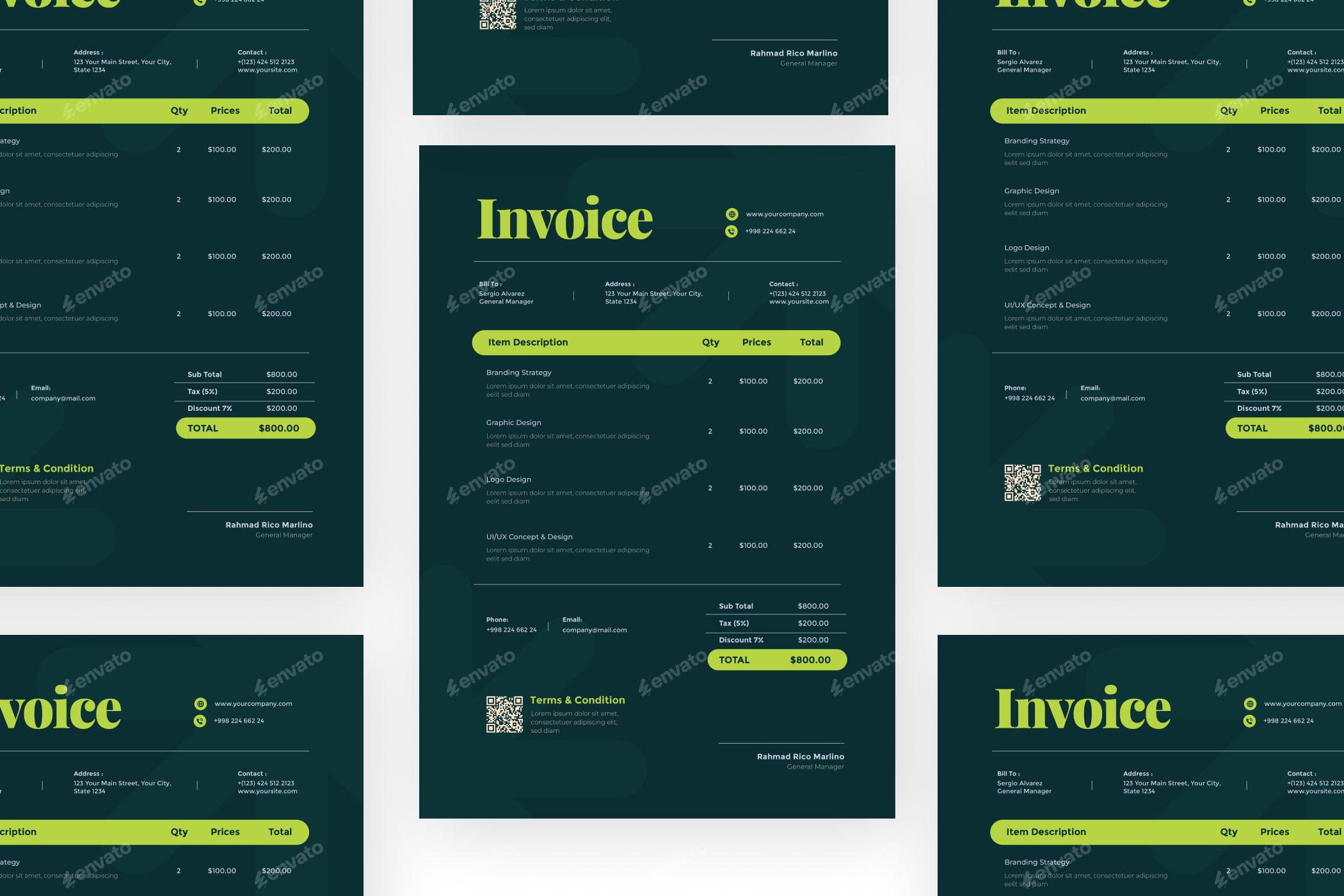 The Green Light - Invoice, Print Templates | GraphicRiver