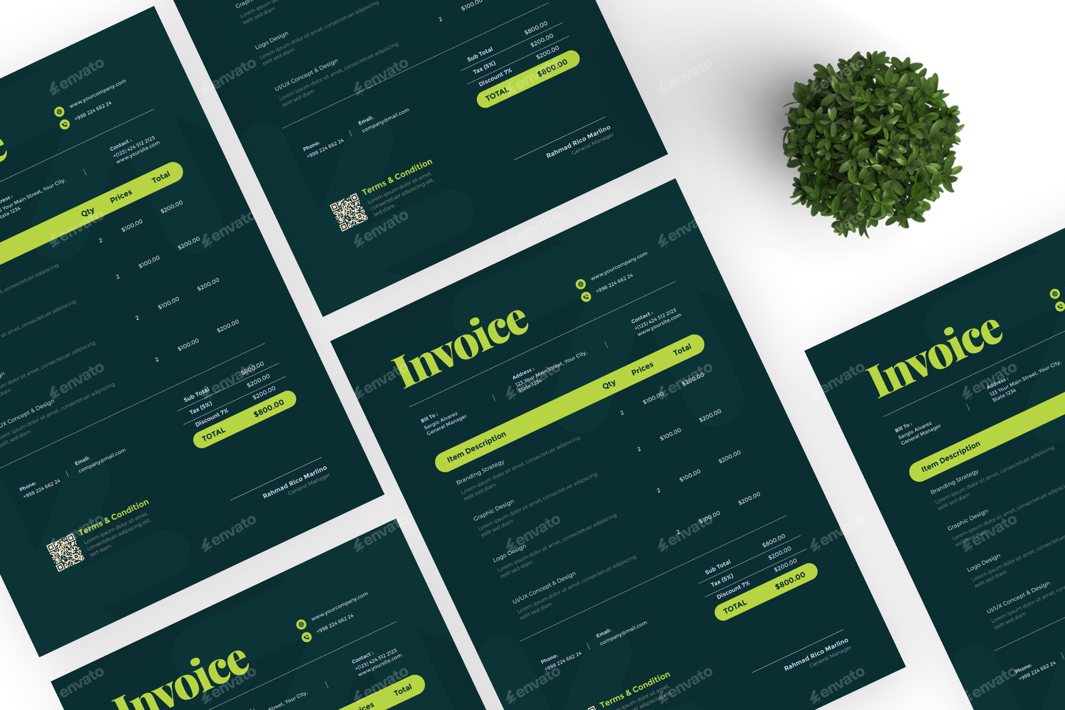 The Green Light - Invoice, Print Templates | GraphicRiver
