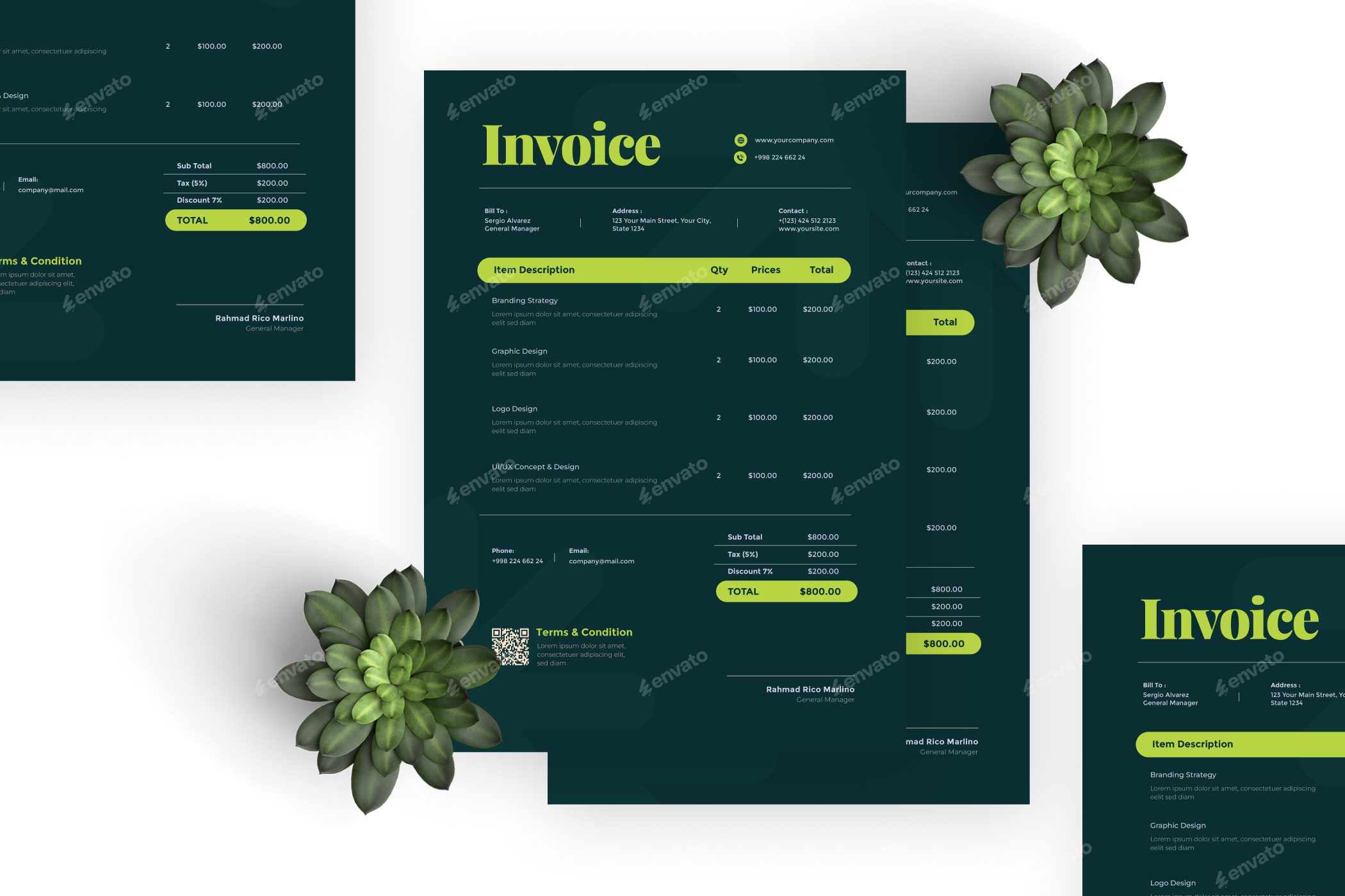 The Green Light - Invoice, Print Templates | GraphicRiver