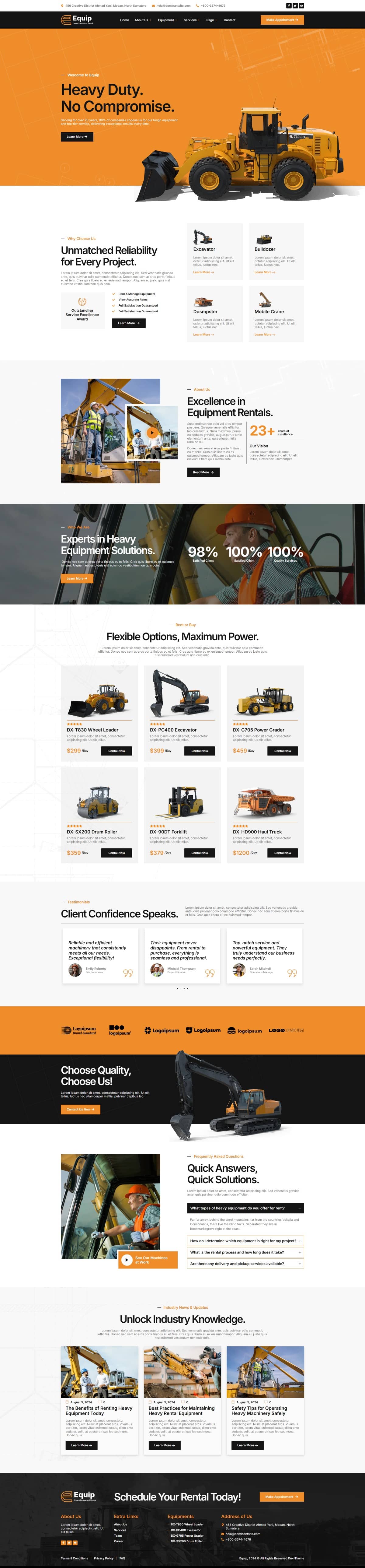 Equip - Heavy Equipment Rental Elementor Template Kit by Dex-Theme