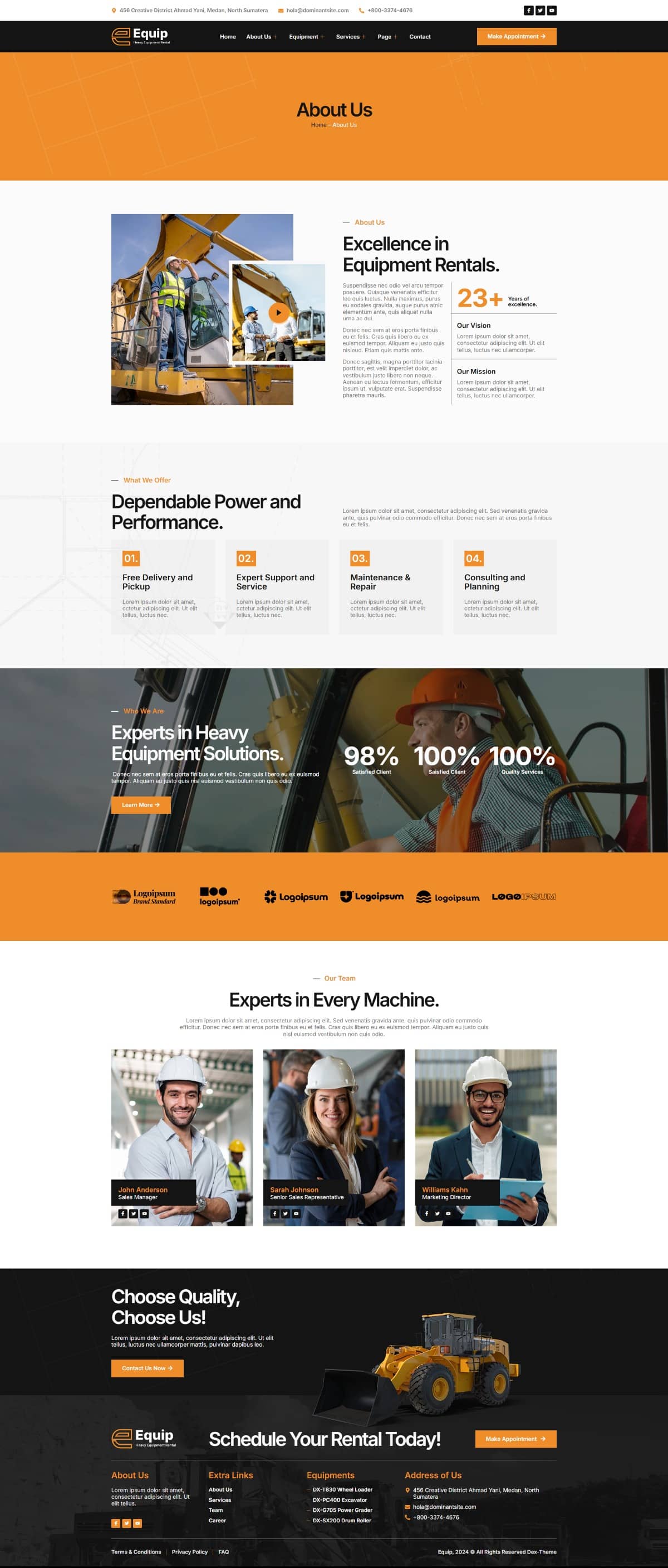 Equip - Heavy Equipment Rental Elementor Template Kit by Dex-Theme