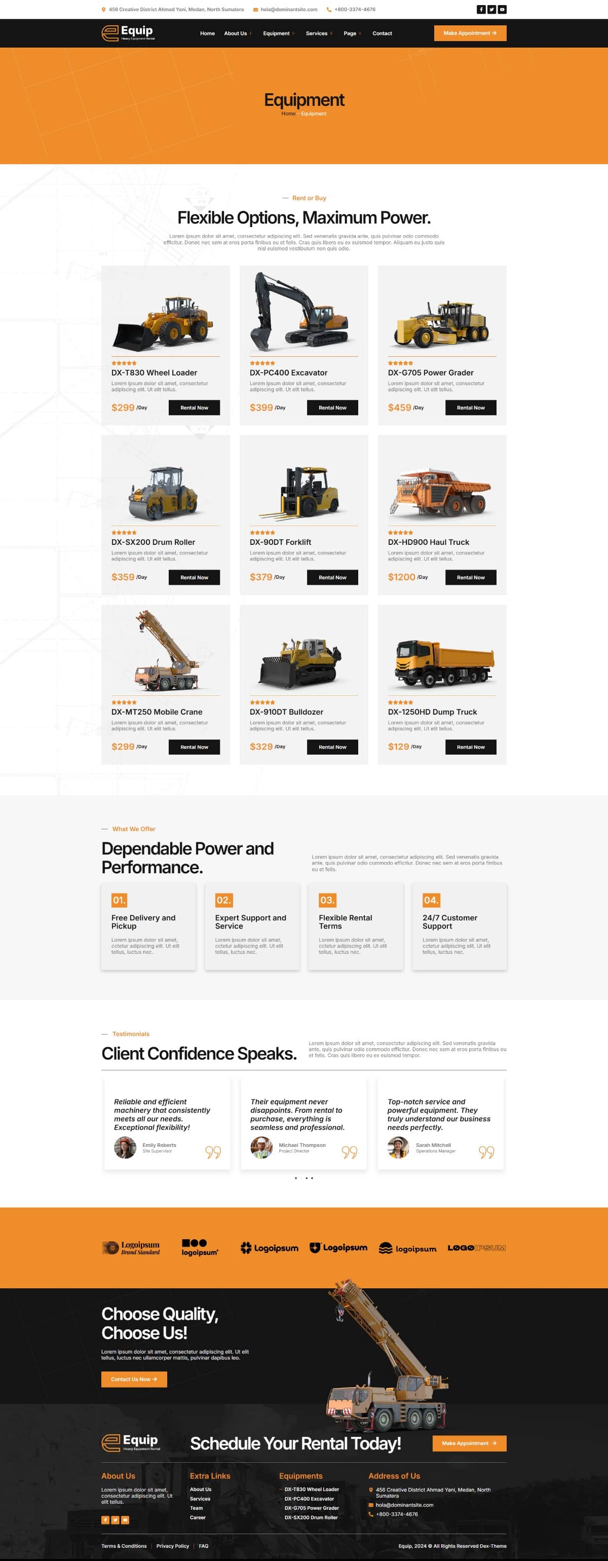 Equip - Heavy Equipment Rental Elementor Template Kit by Dex-Theme