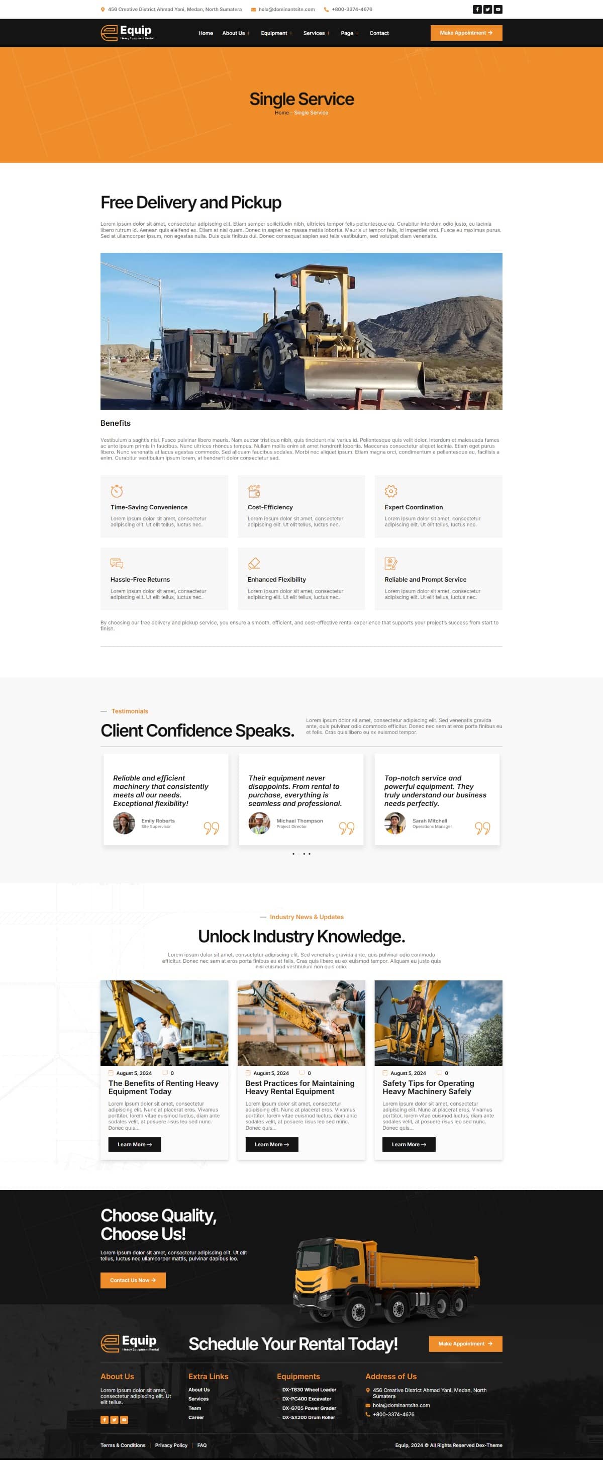 Equip - Heavy Equipment Rental Elementor Template Kit by Dex-Theme