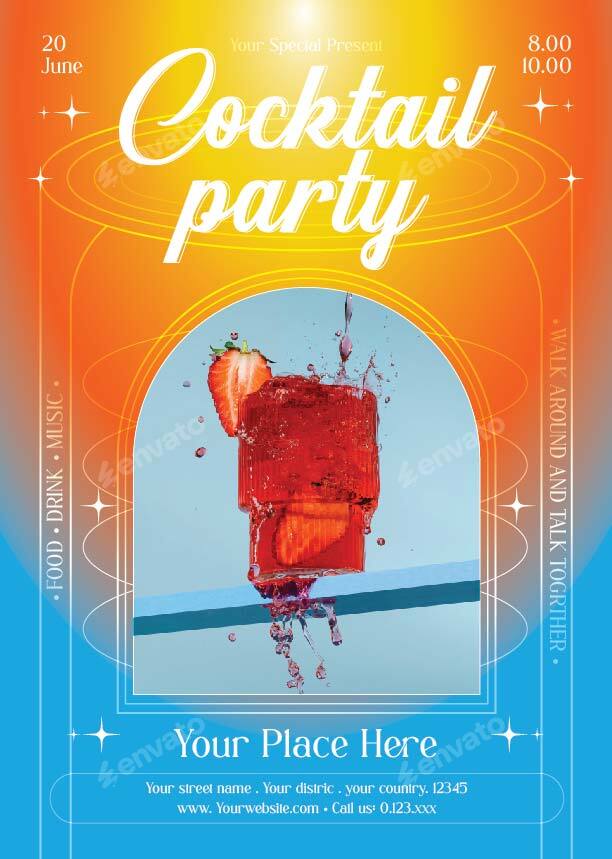 Cocktail Party Flyer, Print Templates | GraphicRiver