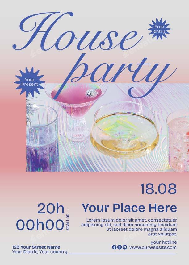 House Party Flyer, Print Templates | GraphicRiver