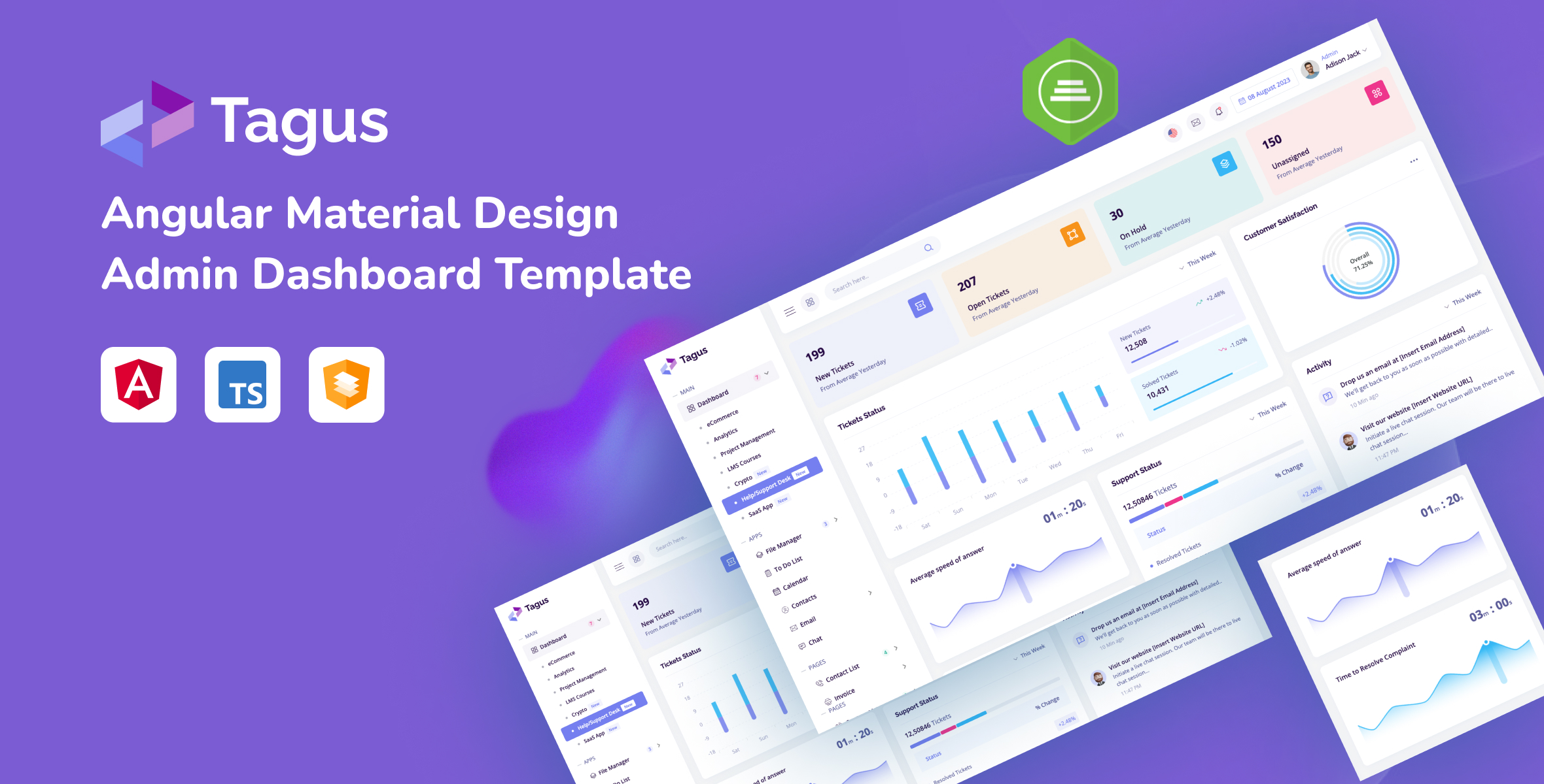 Tagus - Angular 18+ Material Design Admin Dashboard Template by EnvyTheme
