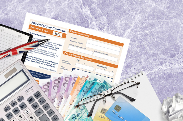English Tax form P60 End of year certificate by HM revenue and customs ...
