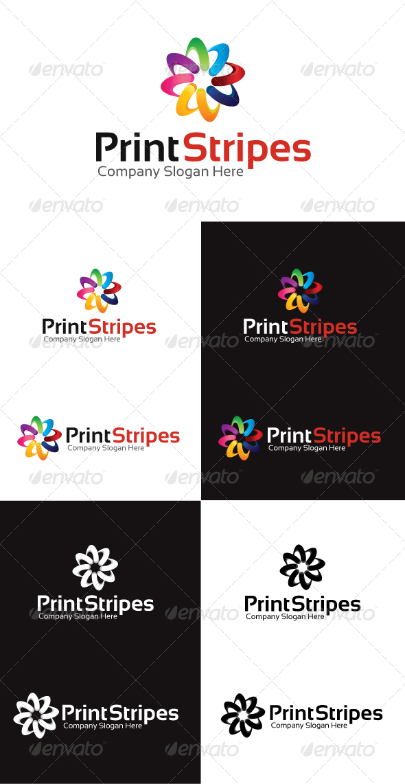 Print Stripes Logo Template, Logo Templates | GraphicRiver