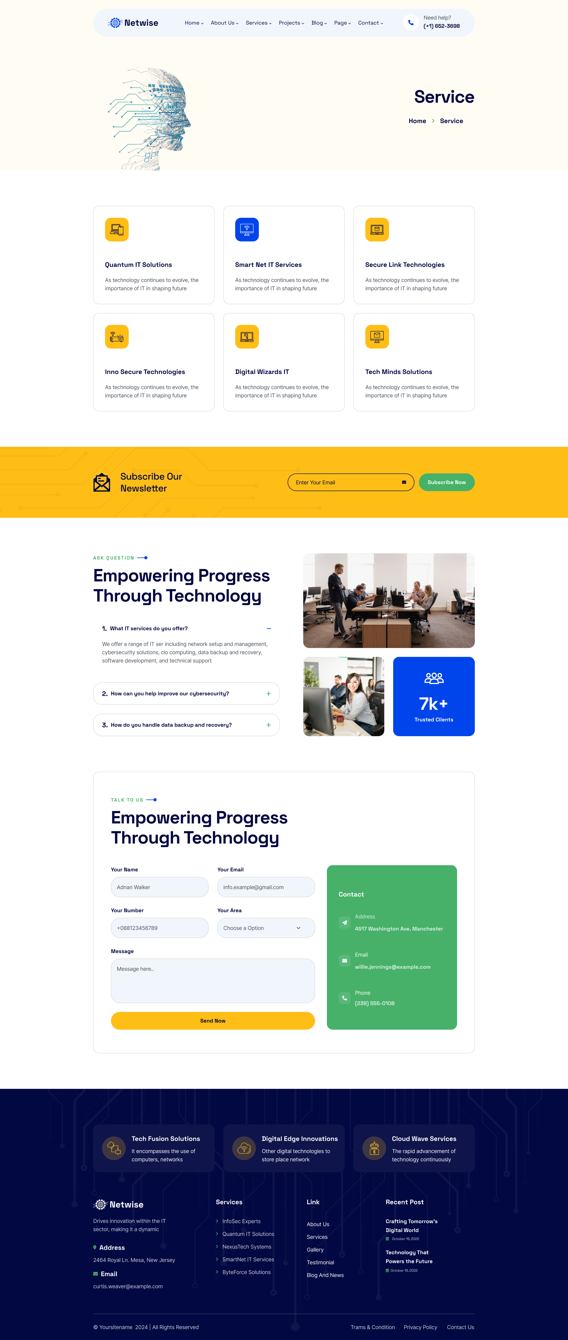 Netwise - IT Solutions & Technology Figma Template by ElegantPixels