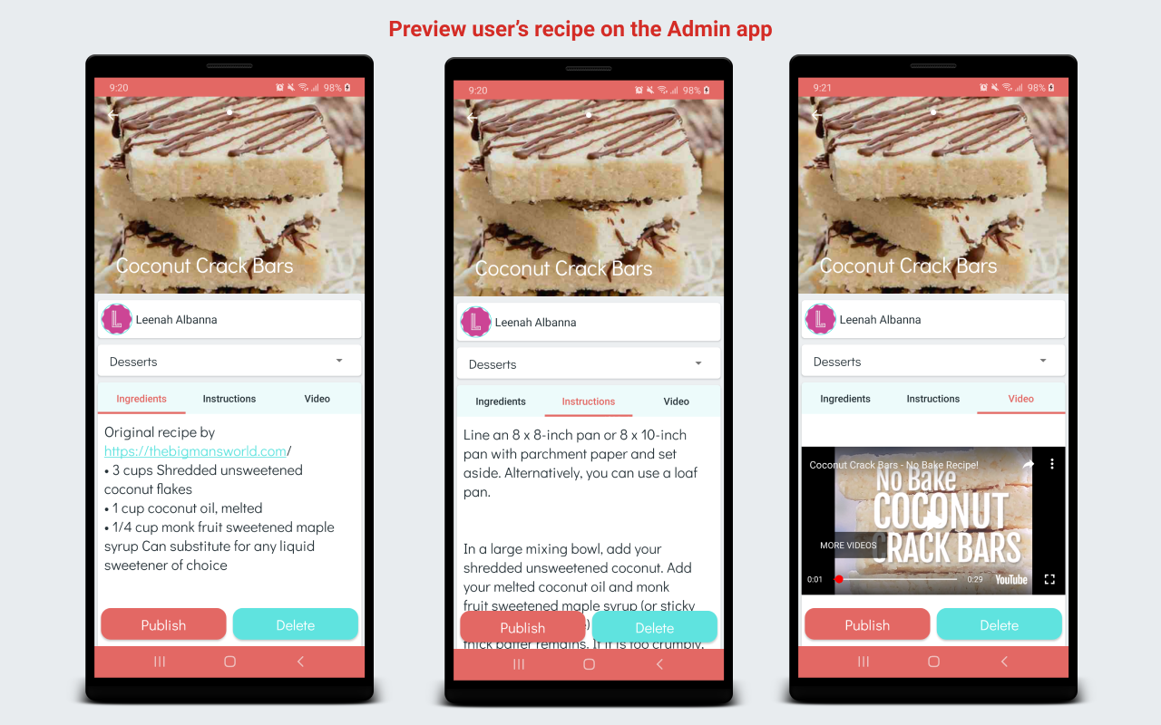 Recipes - Cookbook App for Android with Admin Panel by LeenahAlbanna