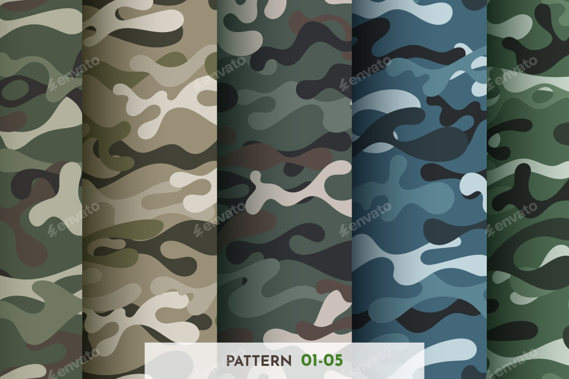 10 Seamless Camouflage Patterns, Graphics | GraphicRiver