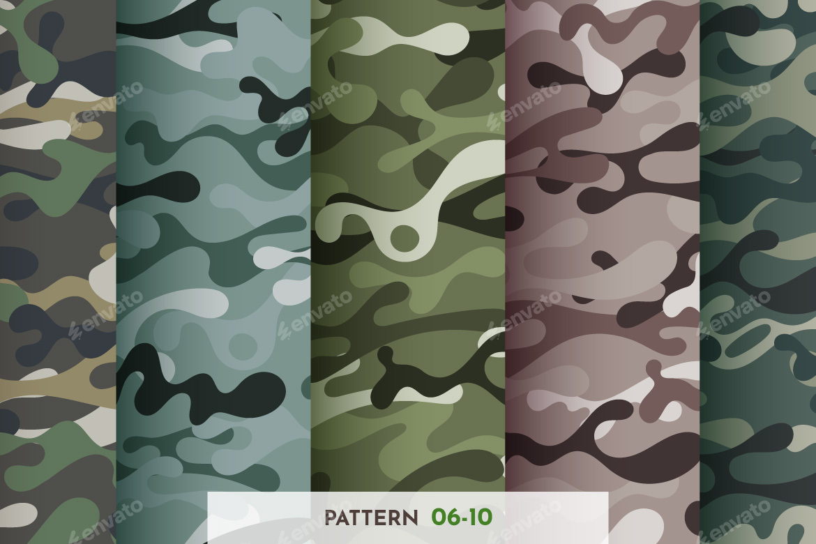 10 Seamless Camouflage Patterns, Graphics | GraphicRiver
