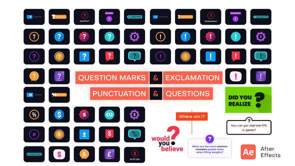 Question Marks, Exclamation, Punctuation & Questions, After Effects ...