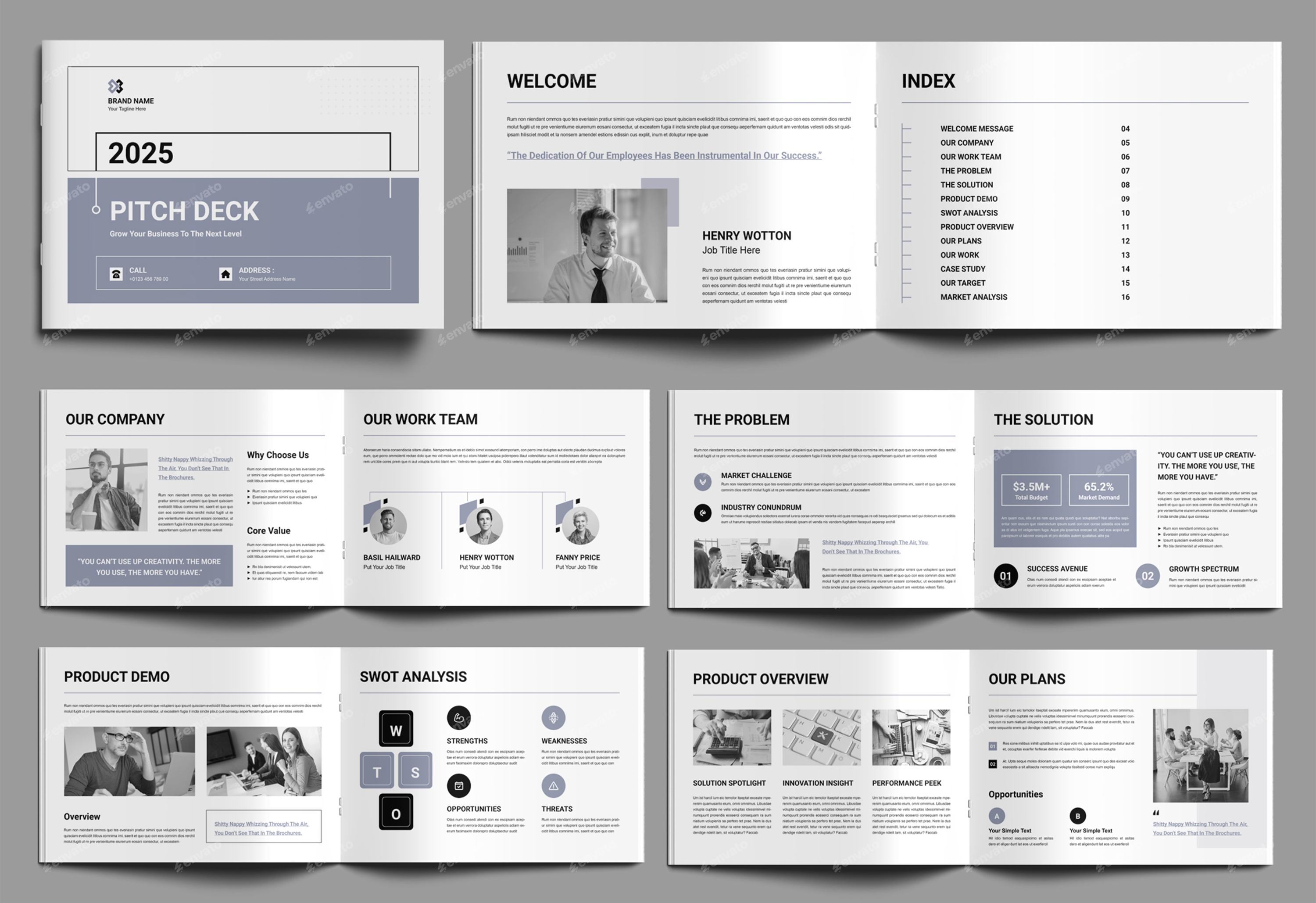 Business Pitch Deck Brochure Layout, Print Templates | GraphicRiver