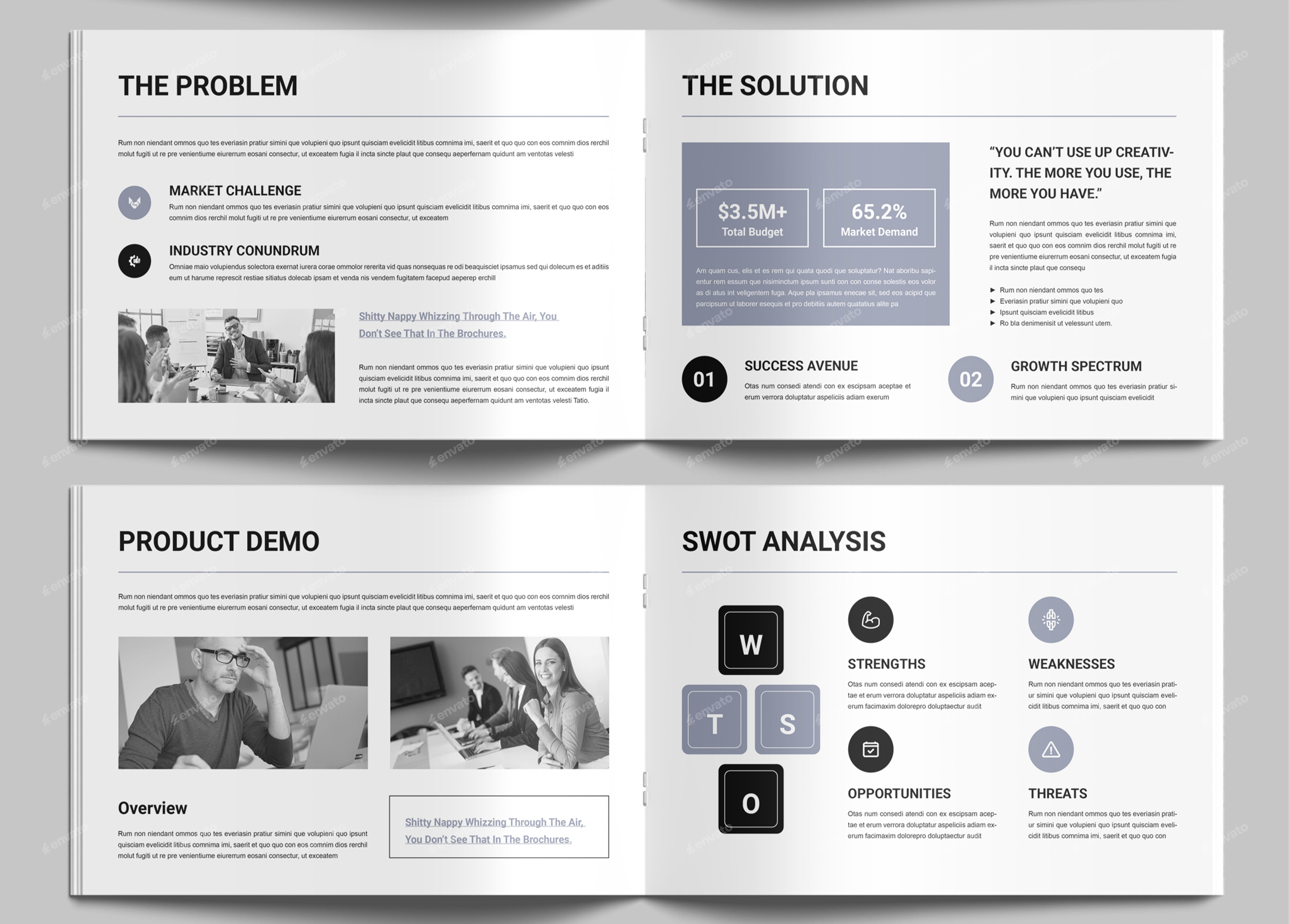 Business Pitch Deck Brochure Layout, Print Templates | GraphicRiver