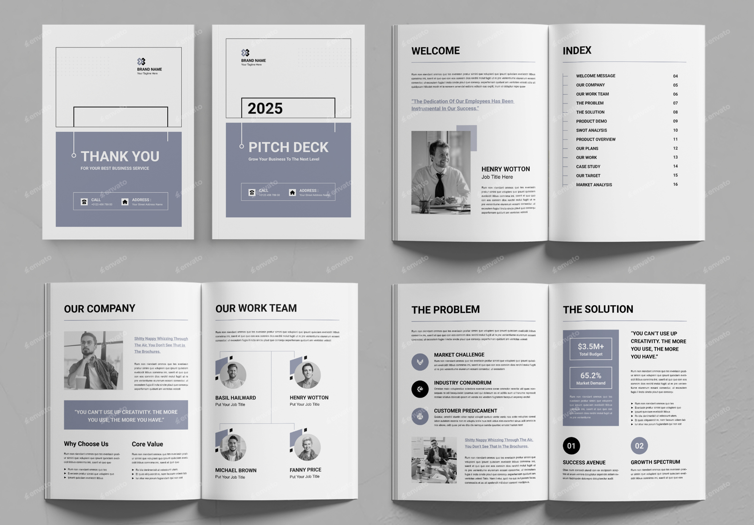 Business Pitch Deck Brochure Layout, Print Templates | GraphicRiver