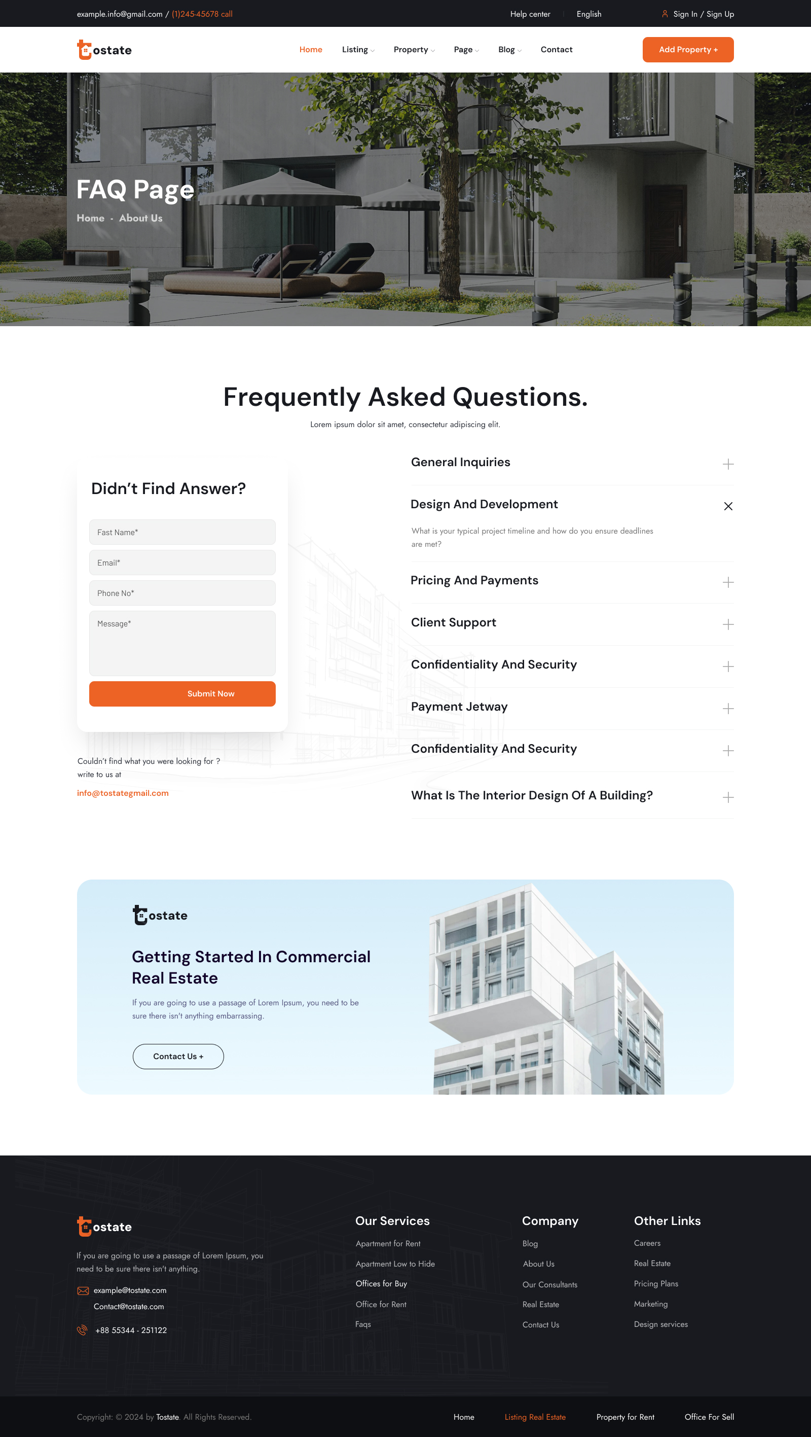 Tostate - Single Property & Real Estate Figma Template by creativemela